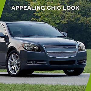 AUTOSAVER88 Headlights Assembly Compatible with 08 09 10 11 12 2008 2009 2010 2011 2012 Chevy Malibu 2008-2012 08-12 Headlamps Passenger and Driver Side Black Housing Amber Reflector