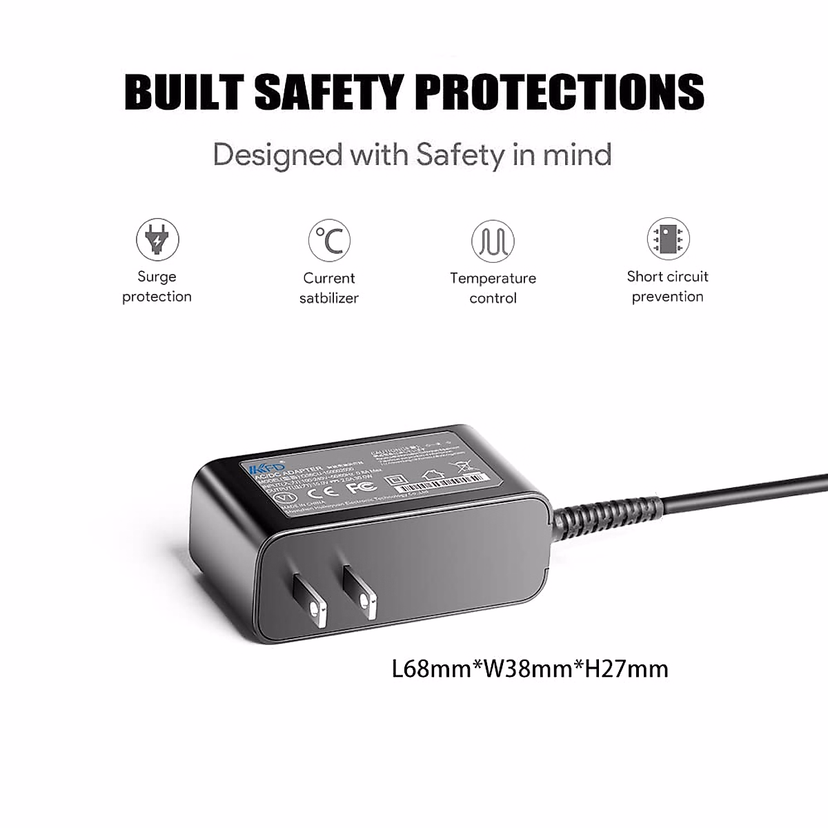 KFD Universal 15V Power Supply Adapter for Anker Soundcore Rave Mini A3390 Sony SRS-XB3 Speaker Litter Robot Theragun Mini Prime Yamaha THR10 Amp Anker Nebula Capsule Max D2423 Projector Charger Cord