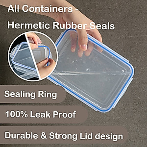 36 Pcs Food Storage Containers with Lids Airtight,BPA Free Reusable Meal Prep Lunch Container Set,11.3L Leak Proof Bento Box for Kitchen Organization Lunch Box Freezer Microwave & Oven Safe