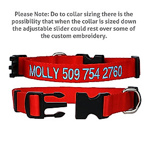GoTags Personalized Dog Collar, Custom Embroidered Pet ID Dog Collar with Pet Name and Phone Number, Adjustable with Quick Release Snap Buckle