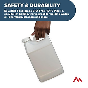 Pinnacle Mercantile Premium F-Style Bottles Set - Leak-Proof Design, Durable HDPE Plastic, Ideal for Chemicals, Oils, and Liquids 64oz pack of 3