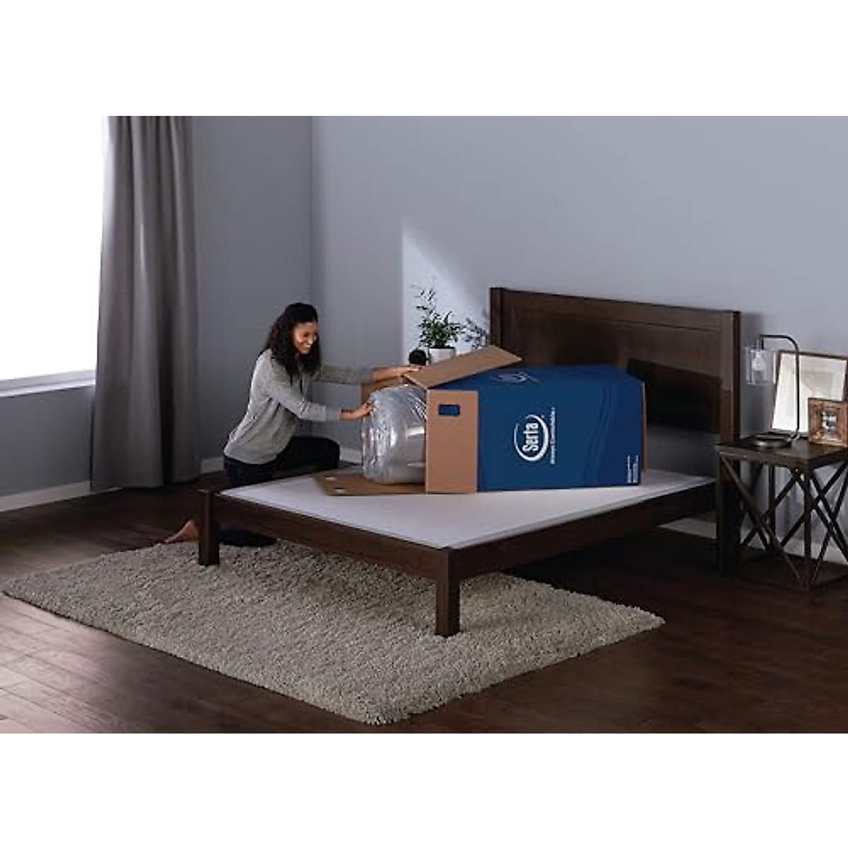 Serta 9" Gel Infused Memory Foam Mattress - Queen, White/Gray