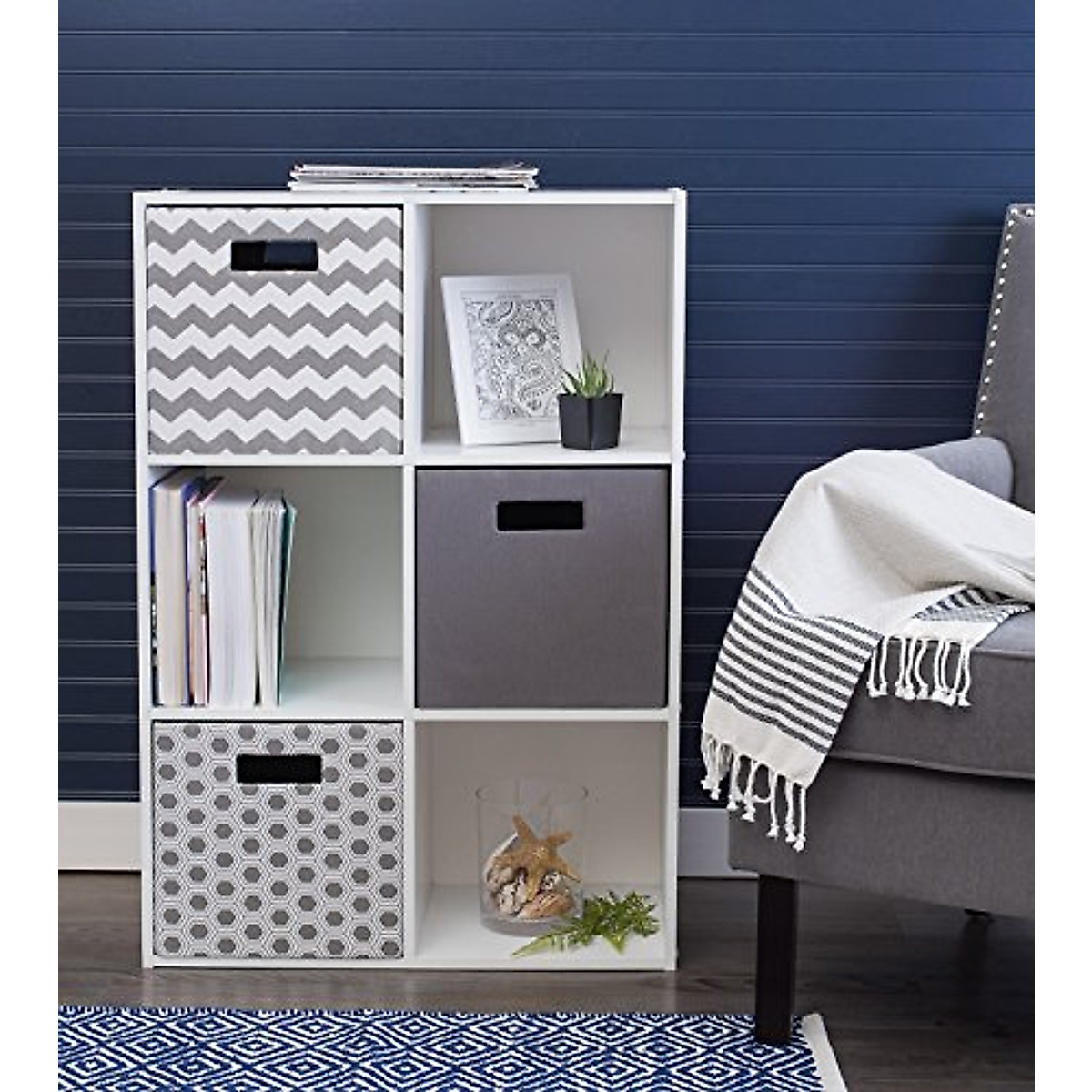 DII Poly-Cube Storage Collection Hard Sided, Collapsible Solid, Small, Gray