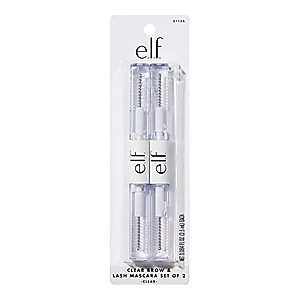 e.l.f. Clear Lash & Brow Mascara 2-Pack, Conditioning Clear Brow & Lash Gel For Grooming, Defining & Separating, Long-Lasting, Vegan & Cruelty-Free