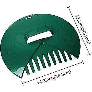 Evcitn 2set Leaf Scoops Hand Rakes, Large Durable Ergonomic Leaf Scoops for Picking up Leaves, Grass Clippings and Lawn Debris, Mixed Green 4 pcs