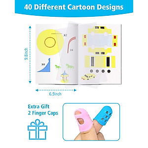 3D Pen Printing Drawing Book, Reusable Colored 40 Pattern Thick Paper Templates with Two Clear Plate, 3D Painting Graffiti Stencils for Kids DIY Gifts, Vomika (Good Time)