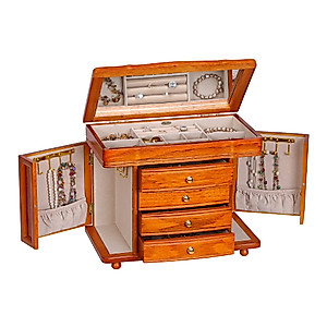 Mele 760-11 - Josephine 11.5" High Jewelry Box in Burlwood Oak
