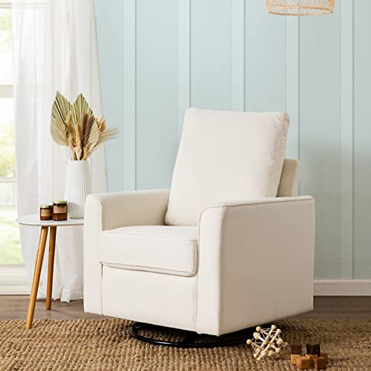 Million Dollar Baby Classic Alden Swivel Glider in Performace Cream Eco-Weave, Water Repellent & Stain Resistant, Greenguard Gold & CertiPUR-US Certified