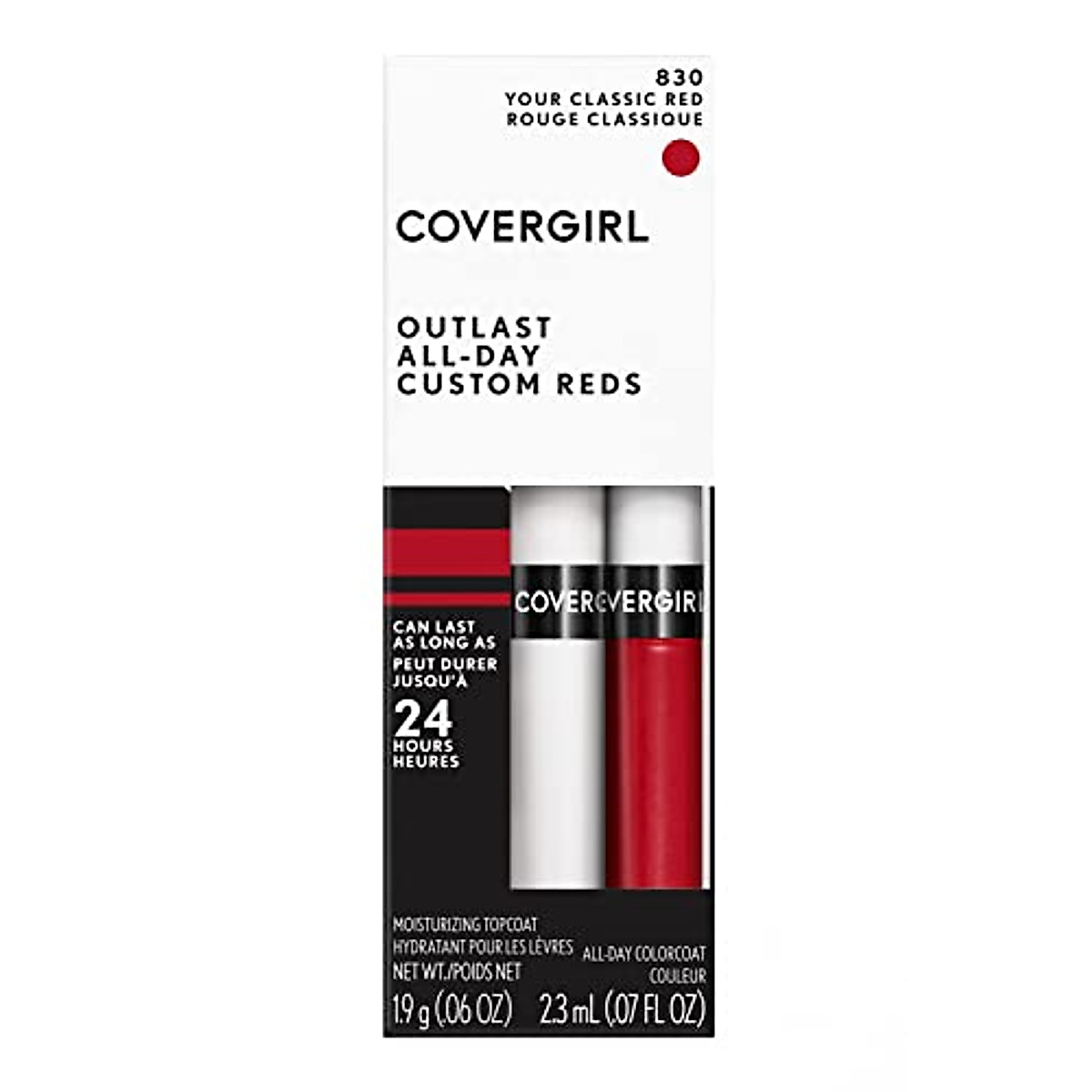 COVERGIRL Outlast All-Day Lip Color Custom Reds, Your Classic Red, 0.06 Ounce (Pack of 1)