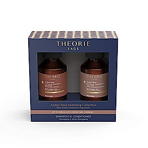 THEORIE Amber Rose Travel Set - Hydrating Shampoo & Conditioner minis - Refresh & Recharge - Suited for Dry to Normal Hair - Protects Color and Keratin Treated Hair, Bottles 90mL each