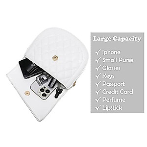 Time Pawnshop Crossbody Purses for Women Quilted Handbags Shoulder Bags with Adjustable Chain Bag Faux Leather