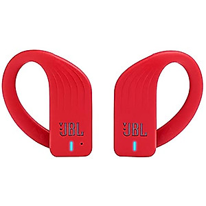 JBL Endurance Peak in-Ear Waterproof Sport Headphones Bundle with Plush Carry Case (Red)