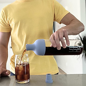 Cold Brew Bottle | Iced Coffee Maker, Thick Glass, Heavy Duty Stainless Steel Filter | Easy Pour and Removable Filter | 32 oz (1 QT)