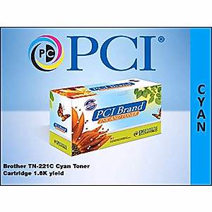 PCI Brand Compatible Toner Cartridge Replacement for Brother TN-221C Cyan Toner Cartridge 1.6K Yield