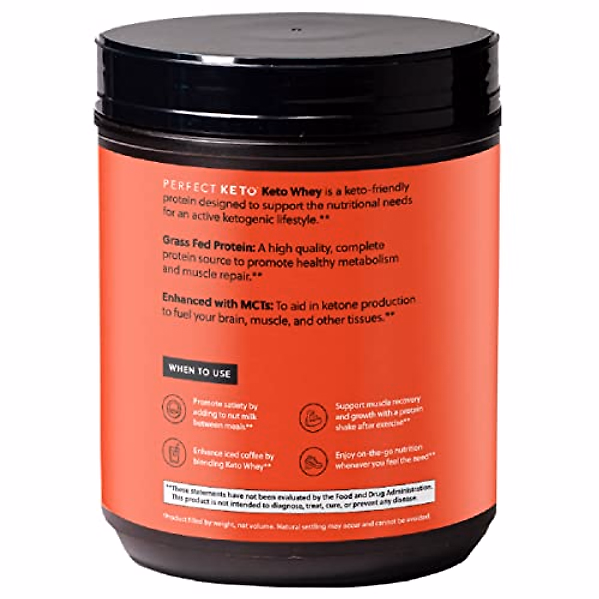 Perfect Keto Pure Whey Protein Isolate Powder - 100% Grass Fed Meal Replacement Shake, No Artificials, Gluten Free, Non-GMO (Vanilla)