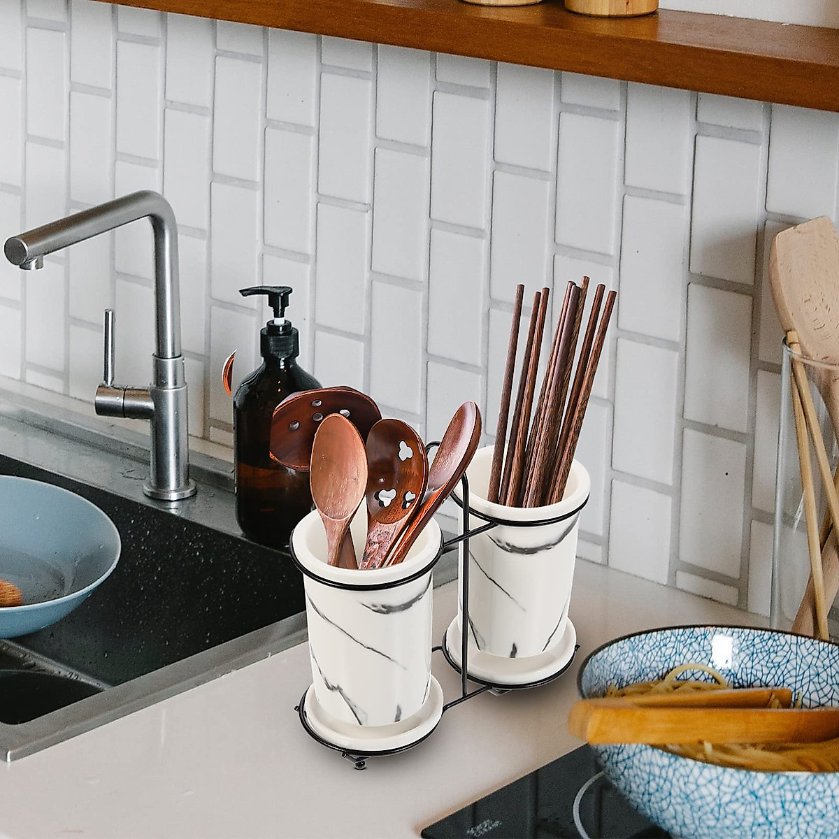 Zerodeko 1 Set nordic holder Binoculars iron Chopsticks Storage Box chopstick rest Japanese-style tableware Flatware Storage Cage practical chopsticks cage chopsticks cage