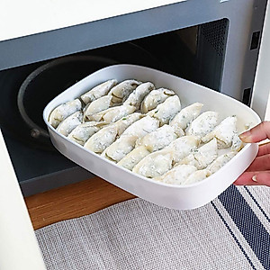 Hemoton 3Pcs Refrigerator Food Storage Container with Lid Shallow Stackable Bacon Keeper Fruit Vegetable Case Holder Airtight Dumpling Box for Egg Meat (Mixed Color)