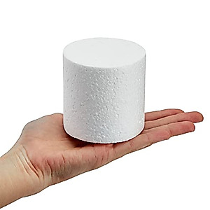4 Piece Round Foam Cake Dummy Set for Decorating, 12" Tall Fake Cake in 4 Sizes for Birthday, Wedding Display (3, 4, 5, and 6 In)