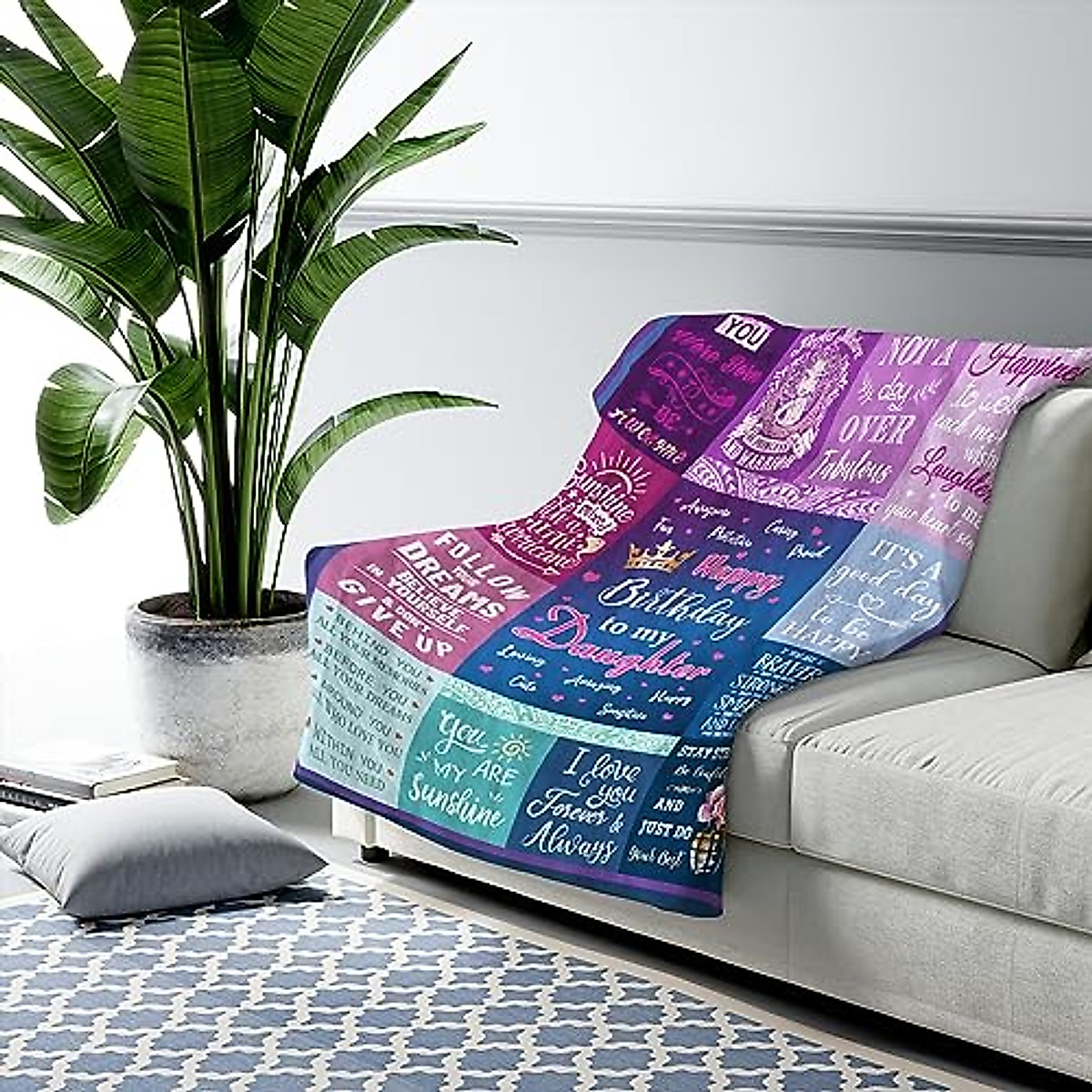 Wisegem Daughter Birthday Gifts - to My Daughter Gifts for Birthday Blanket 60"x50" - Birthday Gift for Daughter - Happy Birthday Daughter Gift Ideas for Girls - Daughters Bday Party Decor Presents