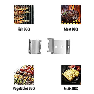 Kalomo Grill Heat Plates Shield Flame Shield Brackets, Burner Hanger Brackets BBQ Gas Grill Replacement Parts Accessories with Screws for Chargriller 5050 Duo, 3001, 3008, 5050, 5072, 5650