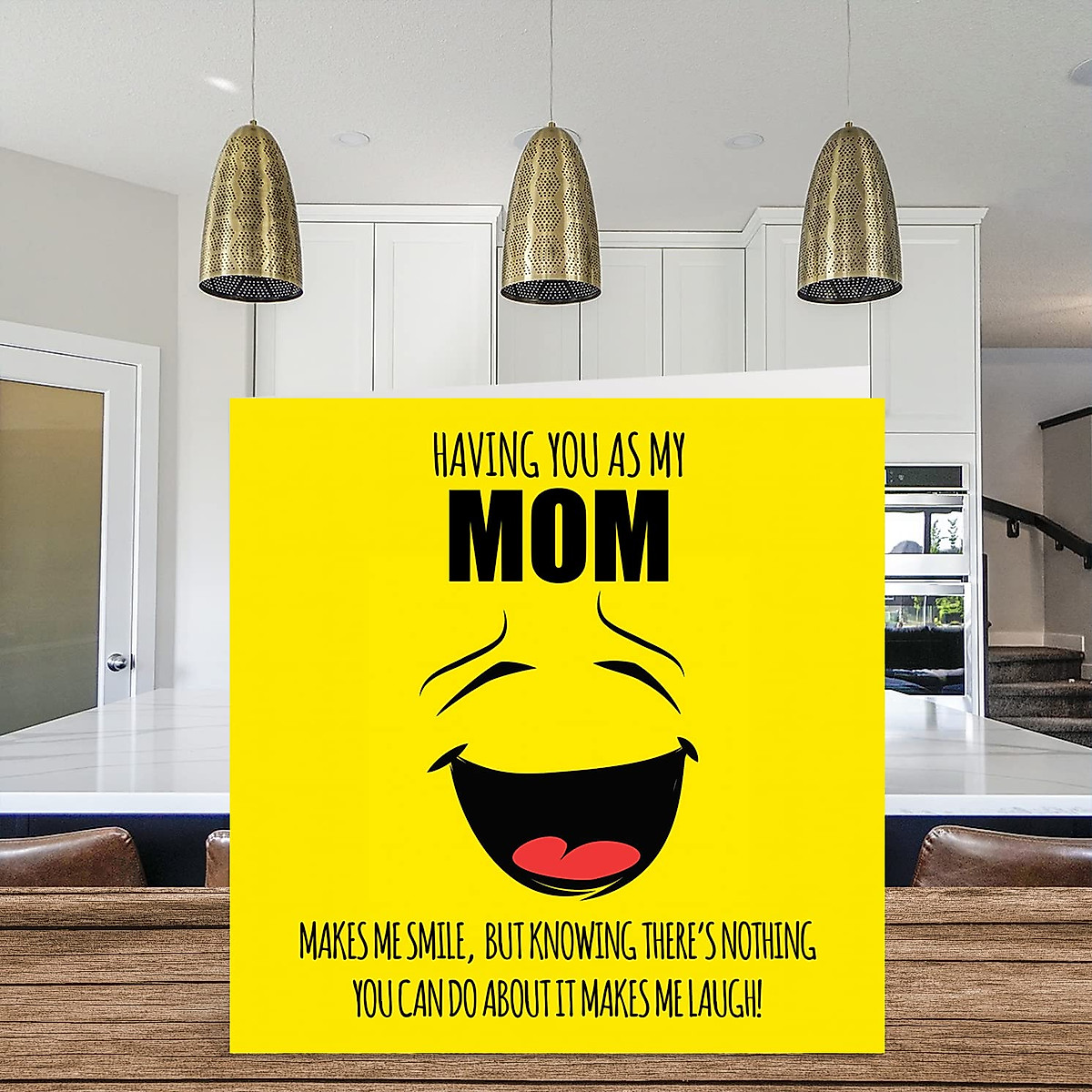 Funny Birthday Cards for Mom - Make Me Smile - Joke Happy Birthday Card for Mom from Daughter Son, Mother Birthday Gifts, 5.7 x 5.7 Inch Mother's Day Greeting Cards for Mama Mam Mommy