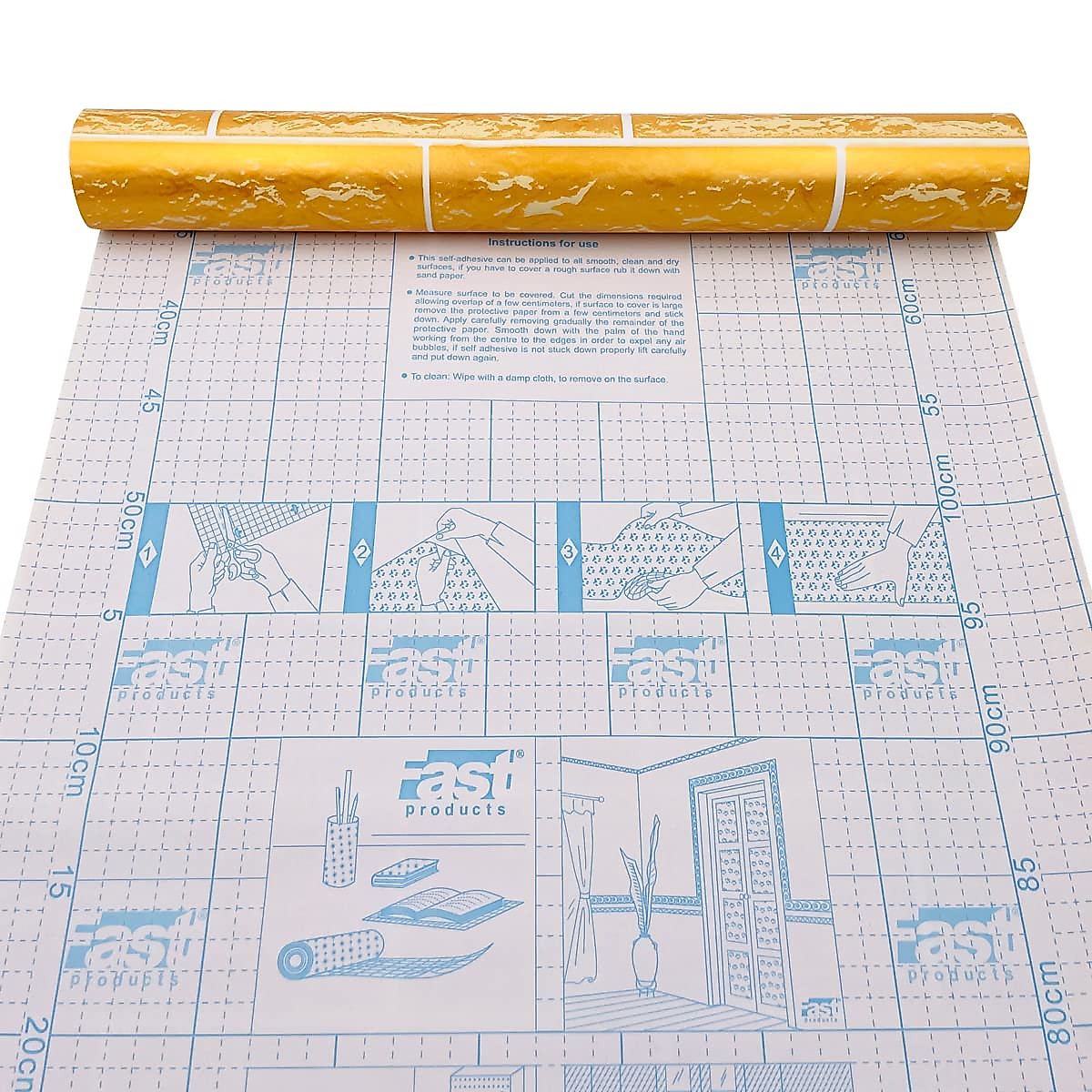 LovingWay 14.7 feet Gold Wallpaper Roll 3D Bricks Pattern Shelf Liner 17.7x177 Inch Removable Furniture Covering Paper Chiristmas Decor