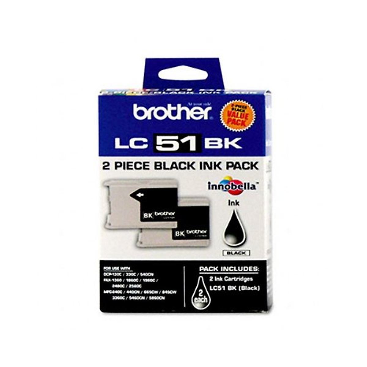 Brother MFC-240C Black Ink Cartridge Twin Pack (OEM) 1,000 Pages