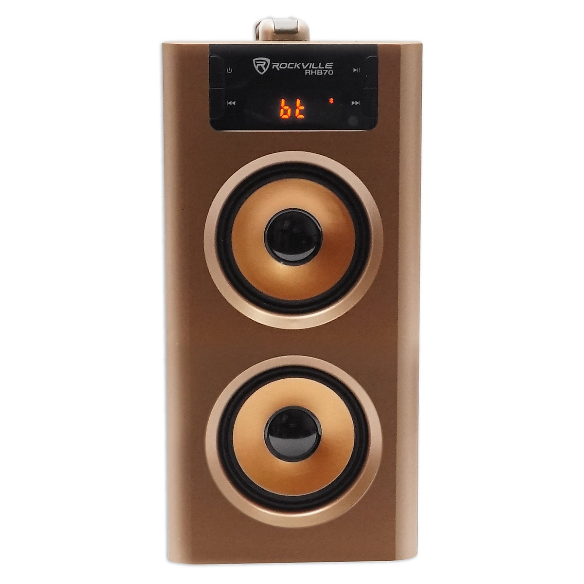 Rockville RHB70 Home Theater Compact Powered Speaker System w Bluetooth/USB/FM, Cherry Wood