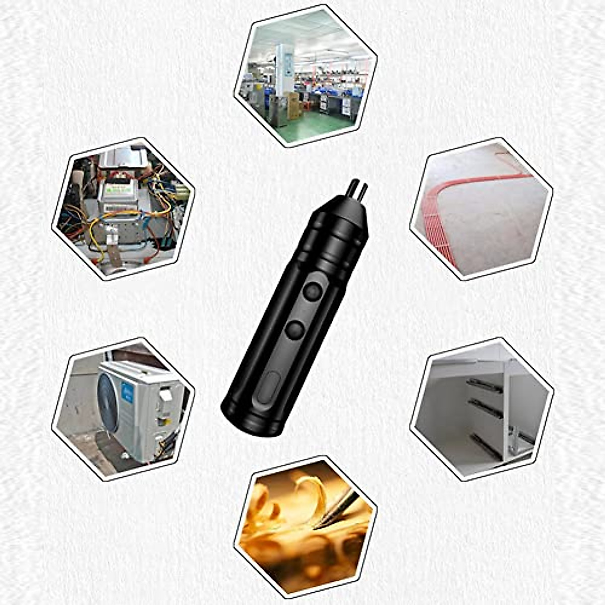 CALIDAKA Cordless Electric Screwdriver Kit Mini Drill 250 RPM,USB Rechargeable Power Screwdrivers Set,Portable Automatic Home Repair Tool Kit with USB Cable