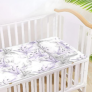 Lilies Flowers Floral Baby Bed Pad Mattress Pad Breathable Crib Mattress Protector for Standard Crib Toddler Bed Cover Cooling Mat Pads with Pillowcase for Kids Pets Toddler Baby 52"x28"