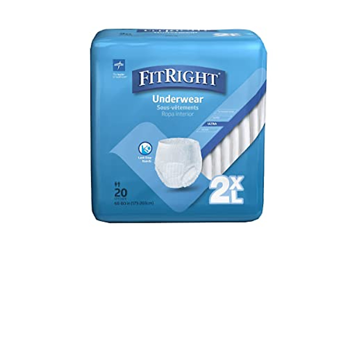 FitRight Adult Incontinence Underwear, Heavy Absorbency, XX-Large, 68-80 (80 Count)