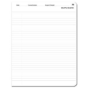 BookFactory Note Taking Notebook/Student Note Taker Carbonless Notebook, 50 Sets of 8 1/2" x 11" Pages - 100 Sheets Total - [Wire-O Bound] (LOG-050-7CW-D (NoteTaking))