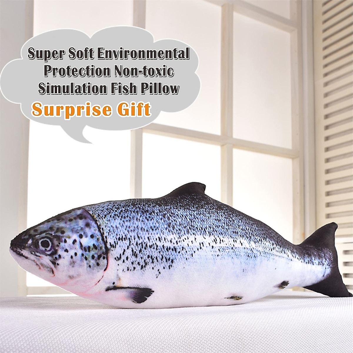 LYXIHAP Simulation Fish Plush Decorate Soft Fish Decorate Pillow Cushion Stuffed Decorate Oversized Pillow Creative Gift Home Decor