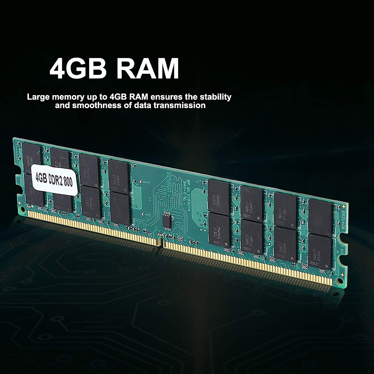 4GB Large Capacity DDR2 Memory Module,800MHz Fast Data DDR2 4GB for AMD for Desktop Laptop Computers