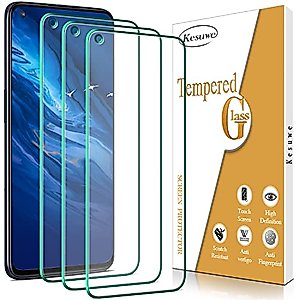 Kesuwe [3 Pack] Screen Protector For OnePlus Nord N10 5G Tempered Glass, HD Clear, 9H Hardness, Anti-Scratch, Bubble-Free, Easy to Install, Case Friendly