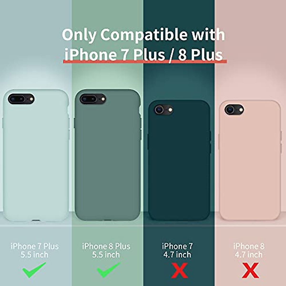 Cordking iPhone 8 Plus Case, iPhone 7 Plus Case, Silicone Ultra Slim Shockproof Phone Case with [Soft Anti-Scratch Microfiber Lining], 5.5 inch, Plum