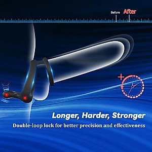 Vibrating Cock Ring Taint Stimulator, Silicone Pleasure Penis Ring Vibrator Couples Adult Sex Toys for Men, Dual Motors 9 Vibrations Remote Control Male Couple Sex Toy, Cock Rings Vibrators for Men