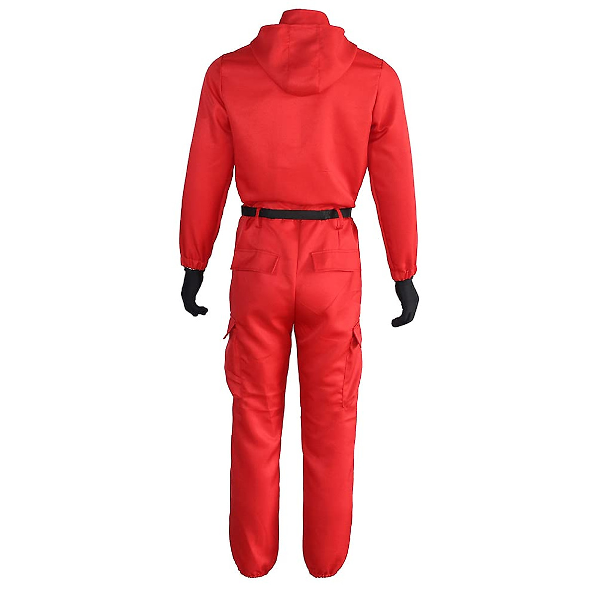 Men Red Jumpsuit Cosplay Costumes Red Suit Adult Outfit Halloween (Jumpsuit Suit, Large)