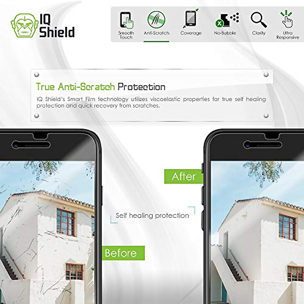 IQShield Screen Protector Compatible with Apple iPhone SE (2020)(2-Pack) Anti-Bubble Clear Film