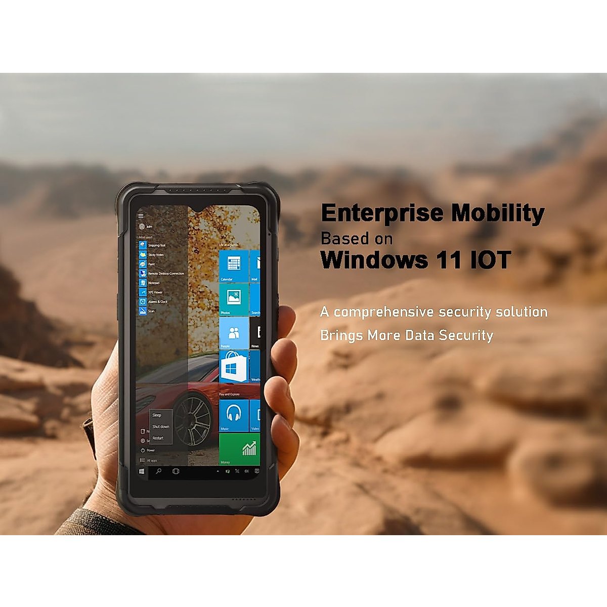 Vanquisher 6.5-inch Rugged PDA Windows 11 IOT Handheld Data Terminal with 1D & 2D Barcode Scanner (Honeywell N3680), 8GB RAM +128GB, for Enterprise Mobile Applications