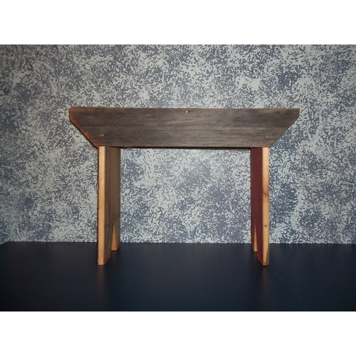 Amish Hand Crafted 18 Inch Barnwood Bench. Makes a Great Home and Garden Gift. Made From Decades Old Weathered Barnwood Found in Amish Country. This Is a Sturdy Bench That Adds Rustic Charm to Your Home and Graden Primitive Country Decor.