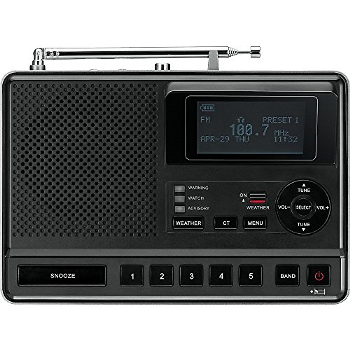 Sangean CL-100 S.A.M.E. Table-Top Weather Hazard Alert with AM/FM-RBDS Alarm Clock Radio (Renewed)