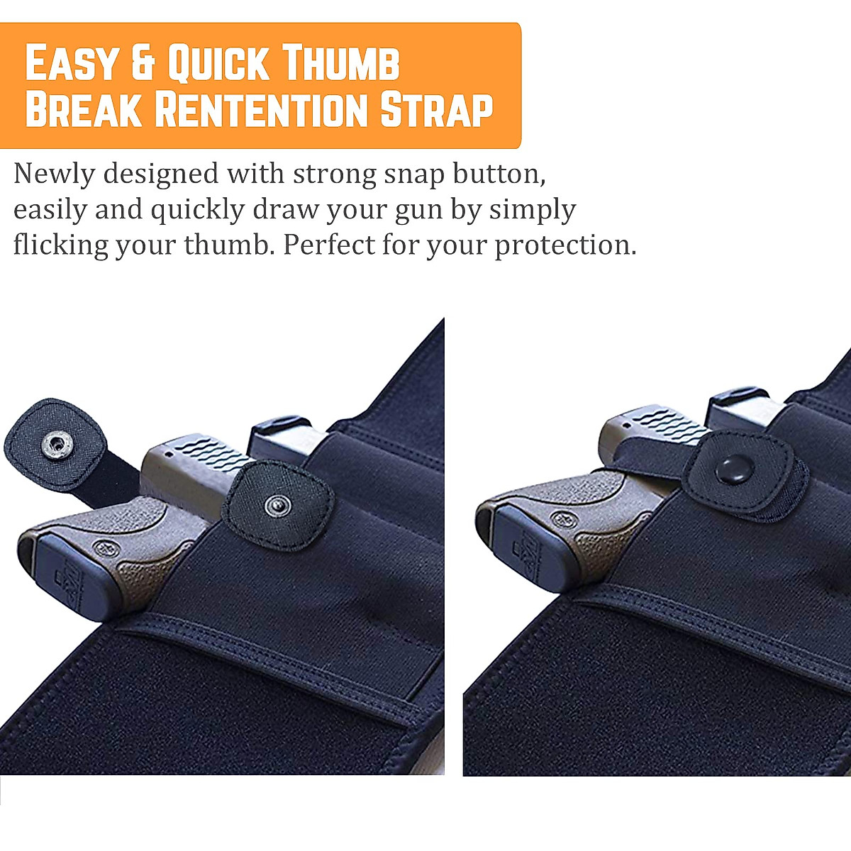 Acelane Belly Band Holster for Concealed Carry Abdominal Band Gun Holster Tactical Elastic Waist Pistols Adjustable Belly Wrap IWB OWB Mag Pouch Fits Firearm Handgun Revolvers for Men & Women