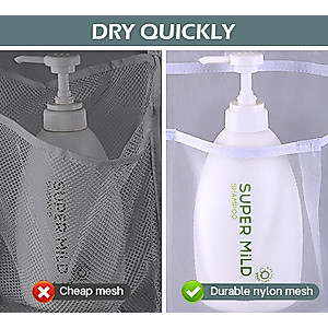 MISSLO 2 Pack Mesh Shower Caddy Hanging for Travel Quick Dry Shower Hanging Organizer Cruise RV Camper Bathroom with Over Door Hooks and Shower Curtain Hooks