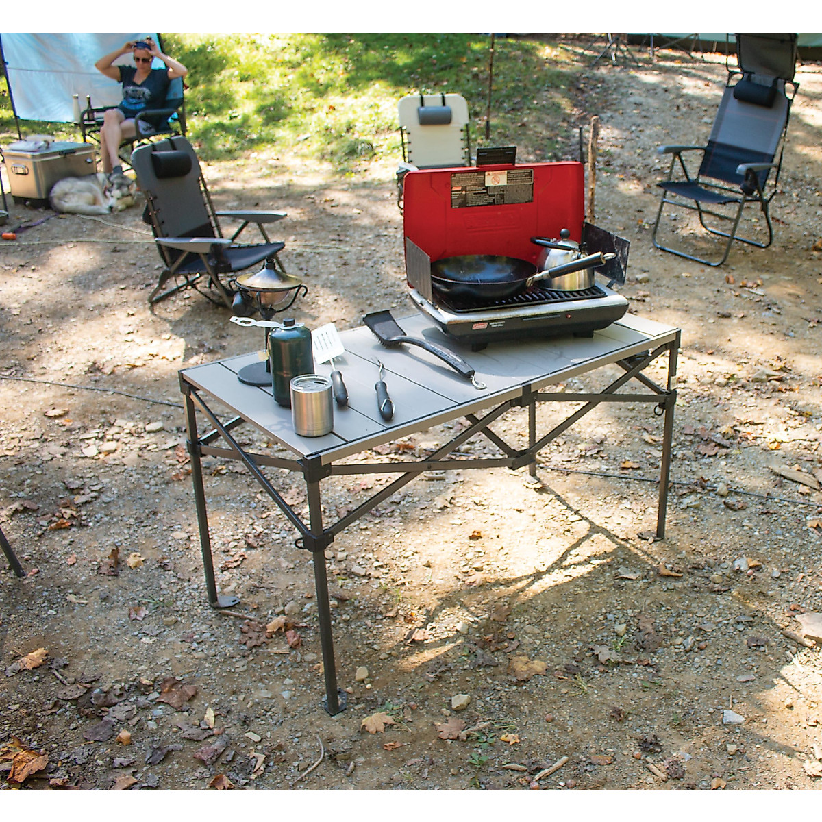 Rio Gear 48" x 25" Outdoor Camping Aluminum Roll Top Table