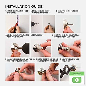 Art Display for Kids Artwork - 10ft Alloy Steel Wire with 48 Clips | Willow & Eva