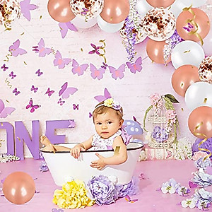 Rose Gold Balloons Arch Garland Kit, 84Pack Rose Gold Confetti Balloons, White Latex Balloons for Bridal Shower Valentine's Day Baby Shower Wedding Birthday Party Decorations Supplies