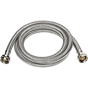 Everbilt 3/4 in. x 3/4 in. x 96 in. Stainless Steel Washing Machine Hose