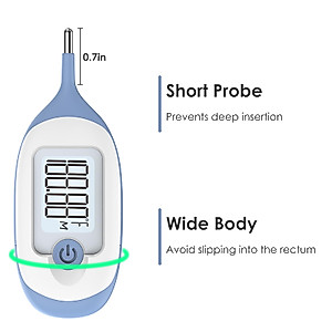 Digital Rectal Thermometer for Baby, Infant Thermometer, with 30 Probe Covers, Quick Read, Large Clear Display