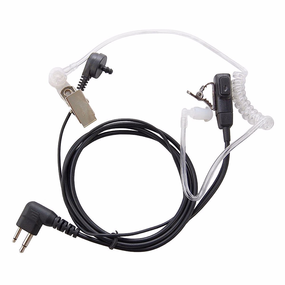 HQRP 2-Pin Headset with Earpiece & Microphone Compatible with Motorola RDV-5100, RDV-2020, RDU-2020, RDU-2080D, RDU-4100, RDU-4160D, RDV-2080D, RDV-5100 + HQRP Sun Meter